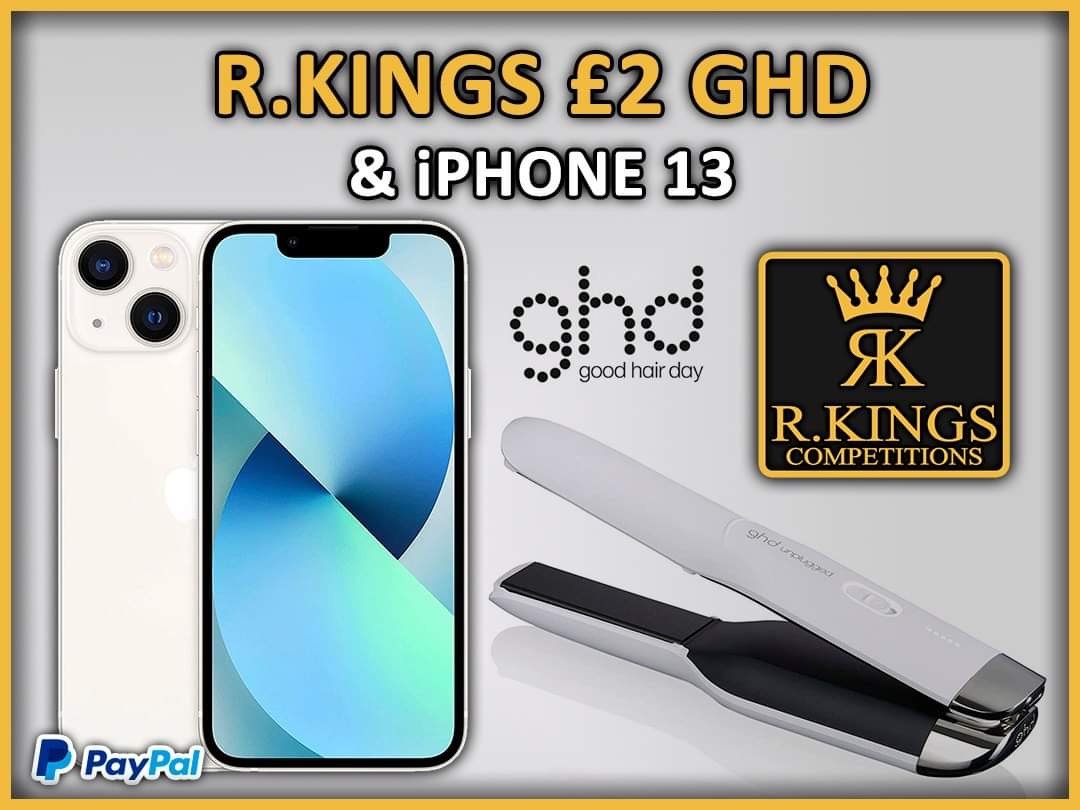 R Kings £2 Ghd Bundle & iphone 13 - Competitions - R Kings Competitions